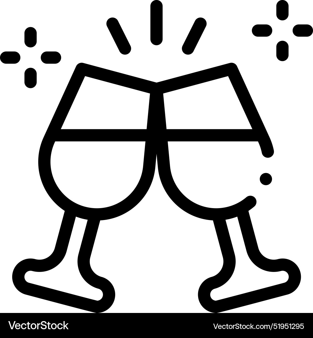 Cheers icon thin linear style design isolated Vector Image