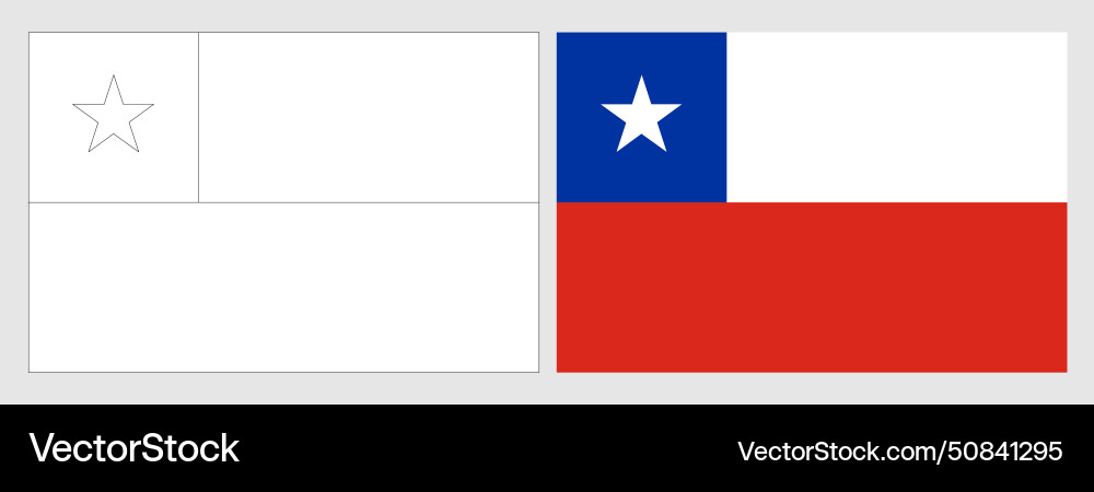 Coloring flag set of chile Royalty Free Vector Image