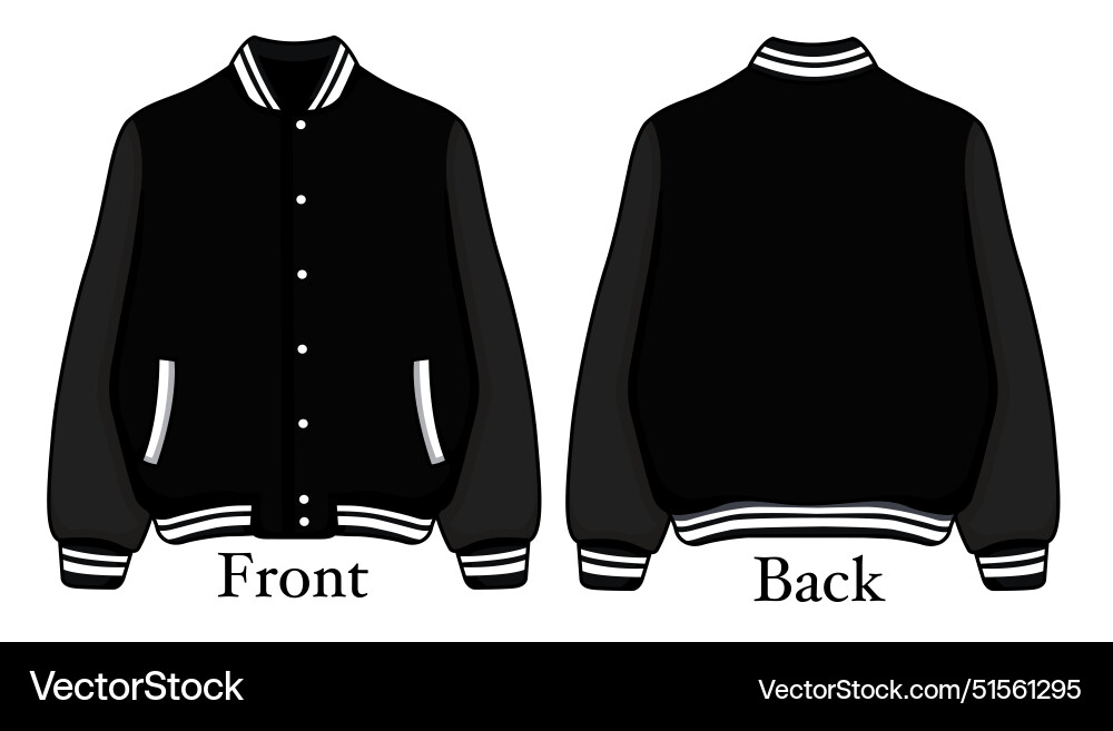 Front back varsity mock up design Royalty Free Vector Image