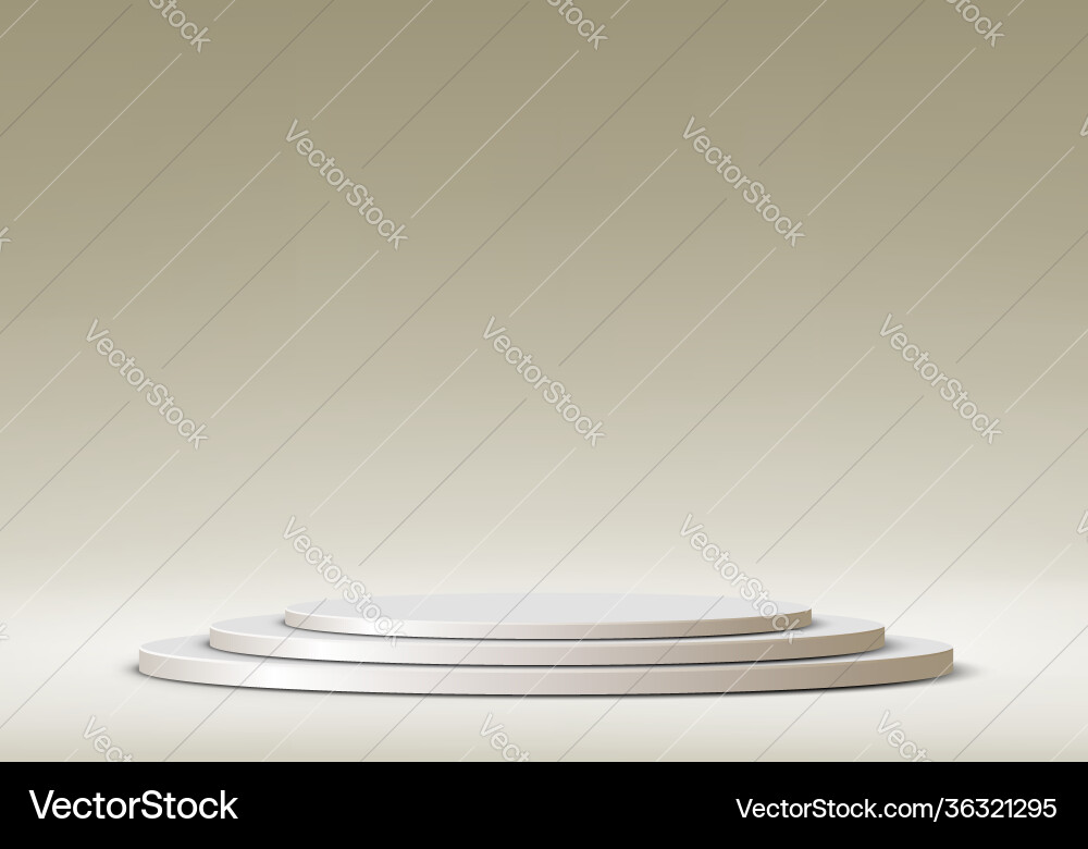 Round empty stage with a steps Royalty Free Vector Image