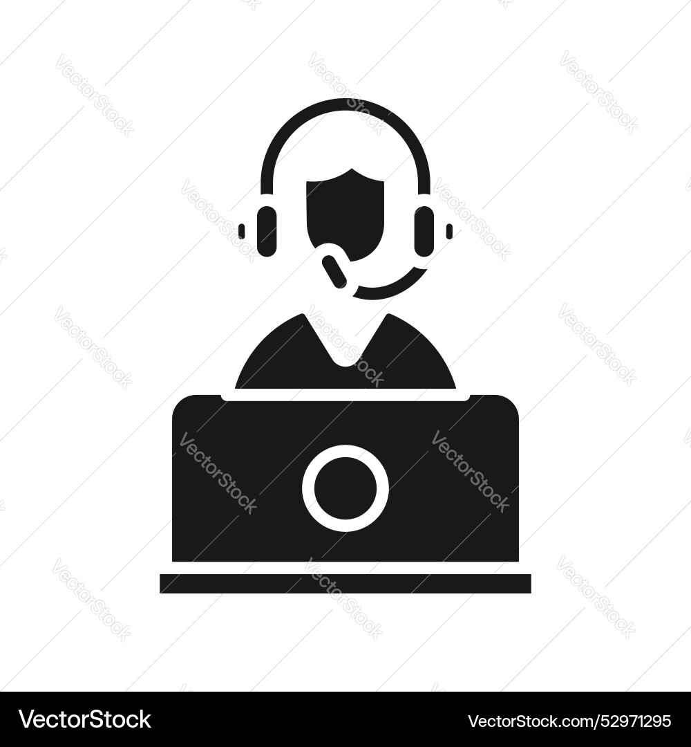 Tech support line icon isolated on white Vector Image
