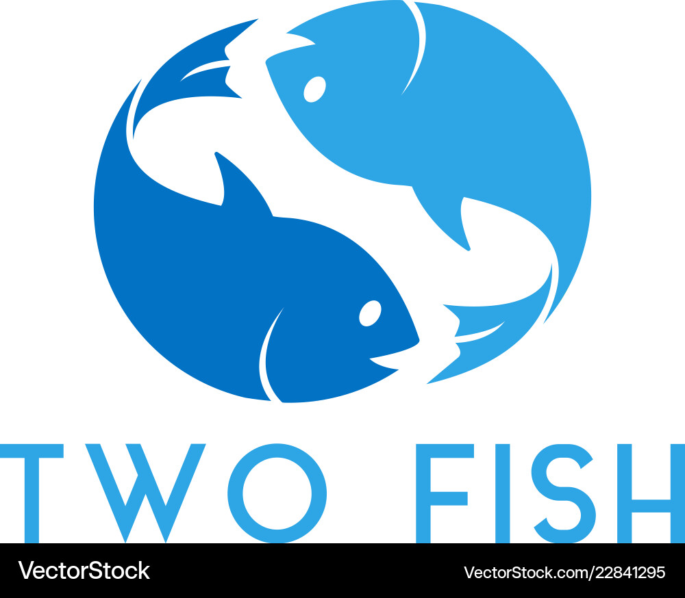 Two fish graphic design template Royalty Free Vector Image