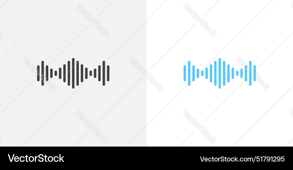 Waveform line icon set Royalty Free Vector Image