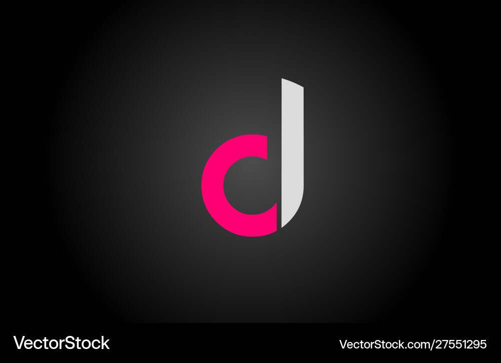 White pink alphabet letter d logo icon design Vector Image