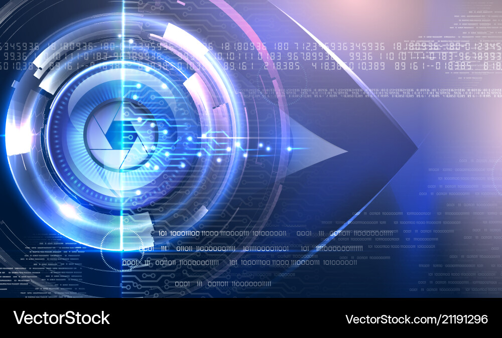 Abstract cyber eye with glowing background Vector Image