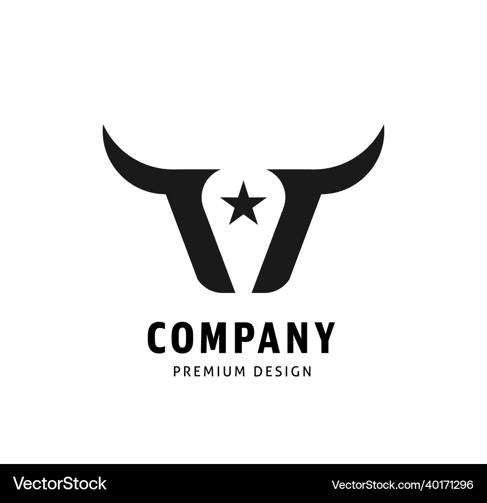 Abstract simple bull head logo Royalty Free Vector Image