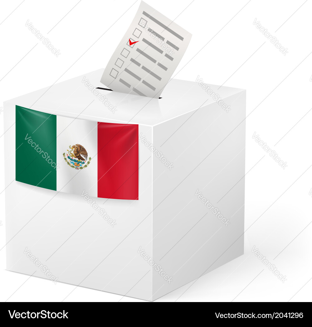 Ballot box with voicing paper mexico Royalty Free Vector