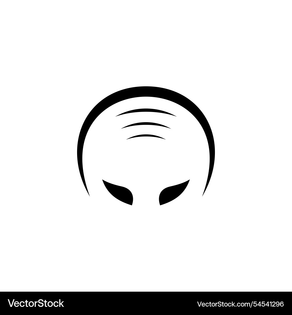 Black alien face icon logo Royalty Free Vector Image