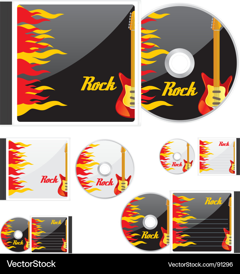 Compact disks with rock layout Royalty Free Vector Image