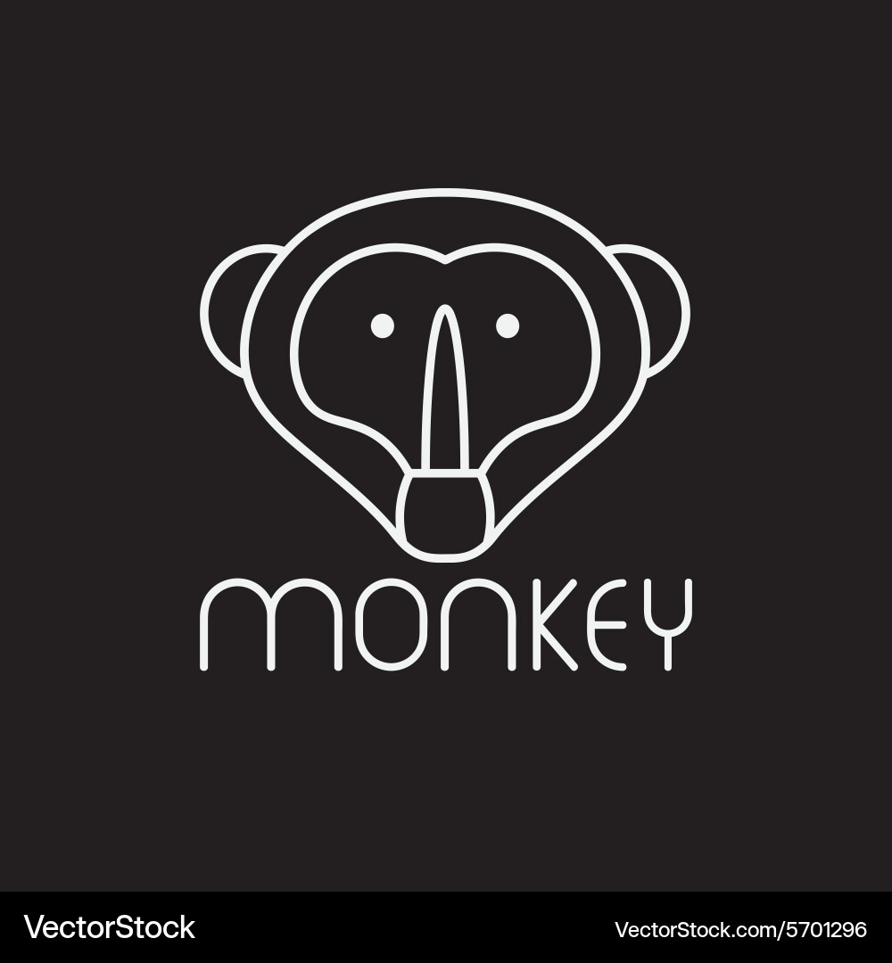 Cute Monkey Outline Template Royalty Free Vector Image
