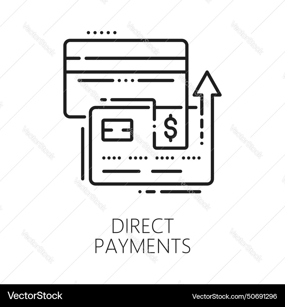 Direct payment transaction fintech linear icon Vector Image