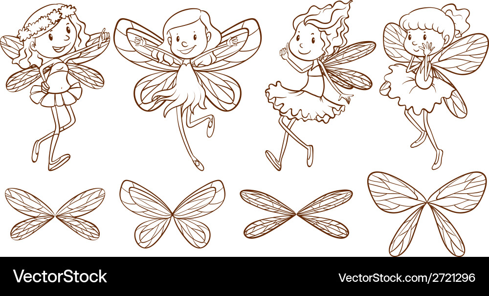 Fairy Sketches Royalty Free Vector Image - VectorStock