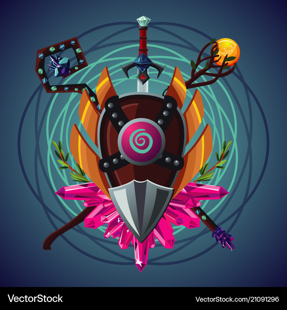 Fantasy RPG Emblem - Magic Inventory Royalty Free Vector