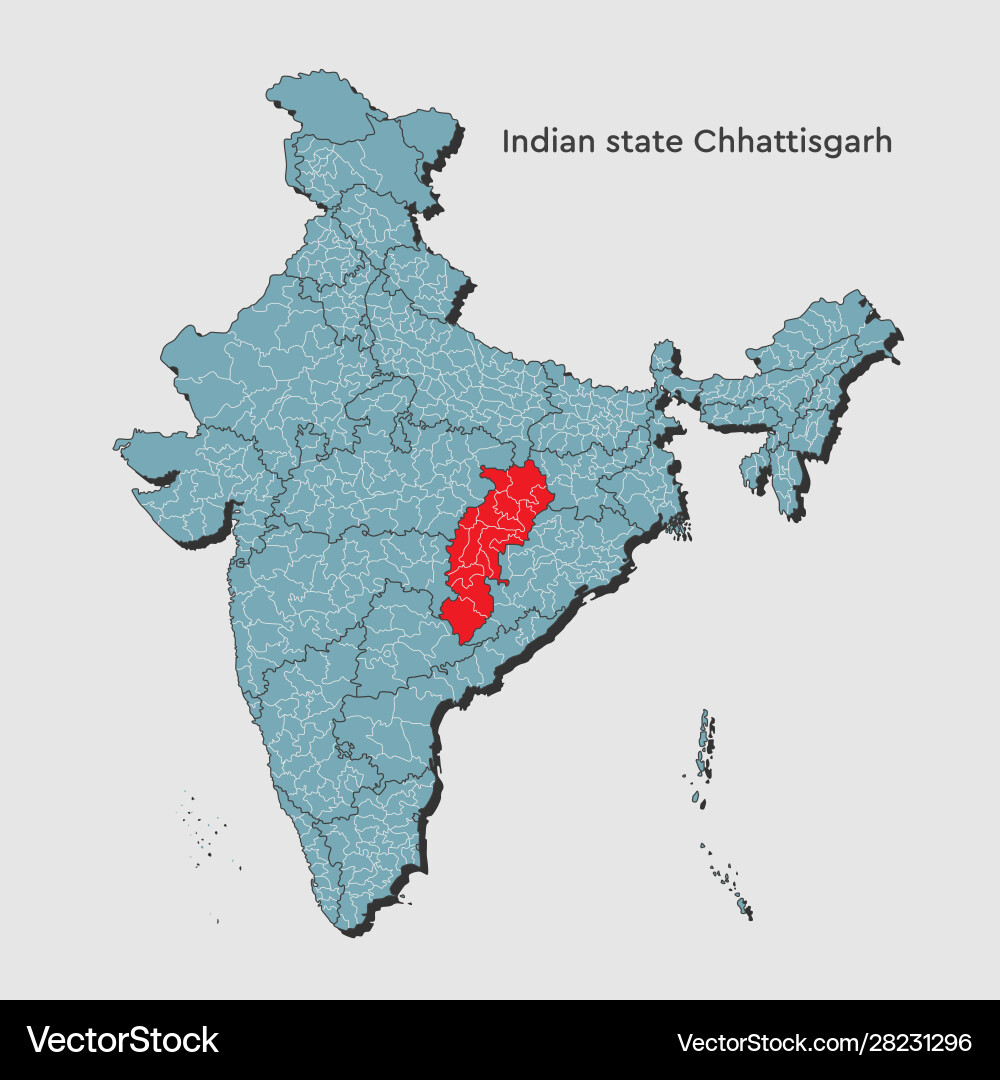 India country map and chhattisgarh state template Vector Image