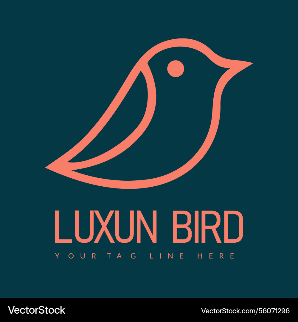 Line art bird outline Royalty Free Vector Image