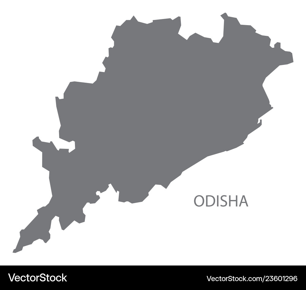 Odisha india map grey Royalty Free Vector Image