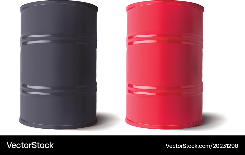 Oil Barrels - 3D Set Royalty Free Vector Image