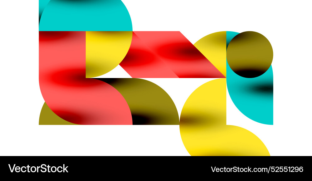 Tech minimal circular shapes geometric art Vector Image