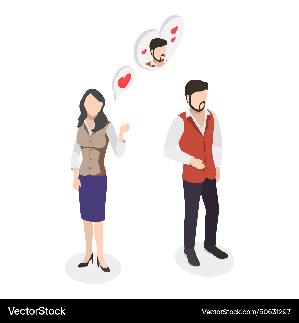 3d isometric flat of empathy Royalty Free Vector Image