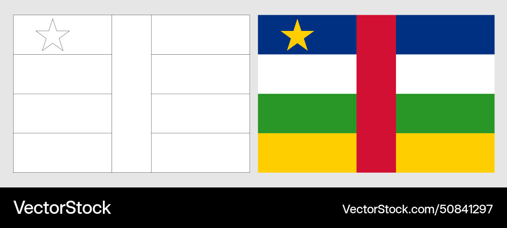 Coloring flag set of central african Royalty Free Vector