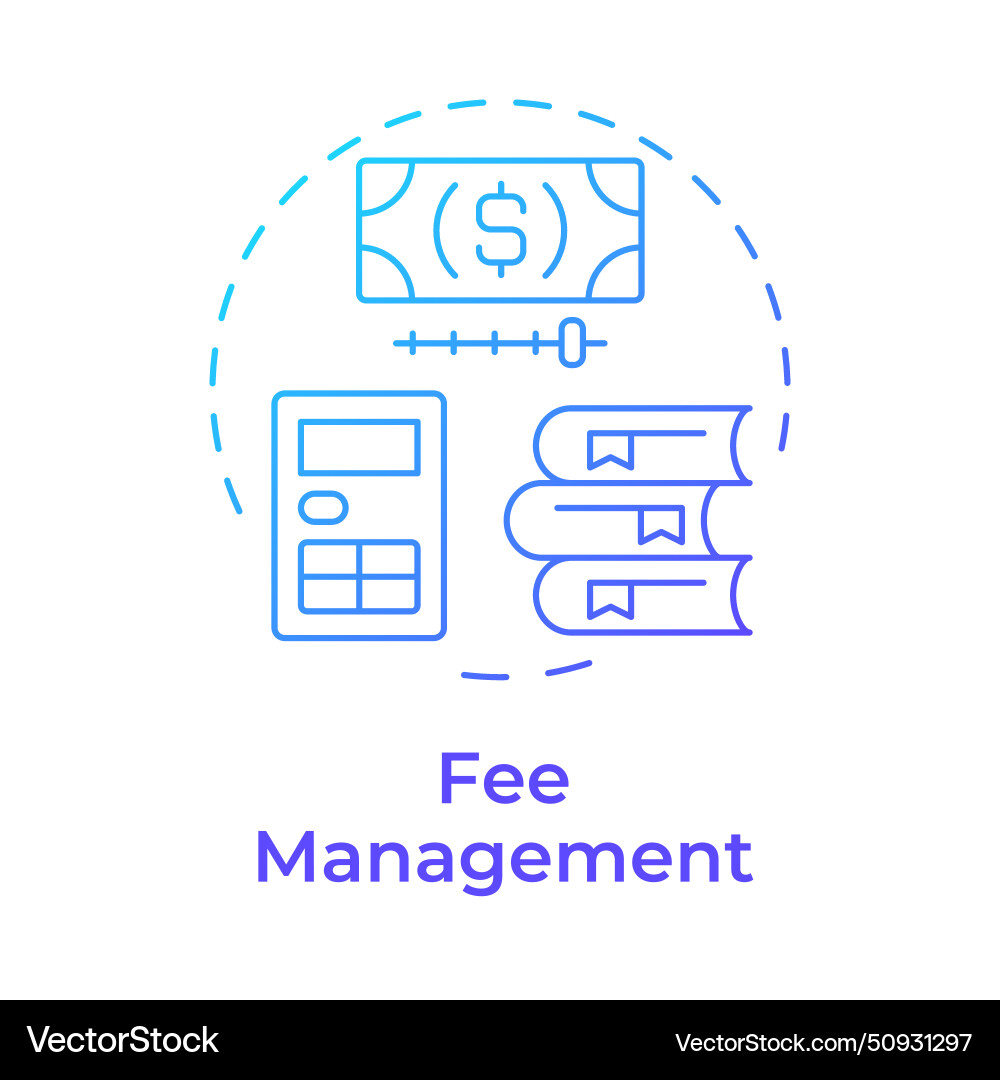 Fee management blue gradient concept icon Vector Image