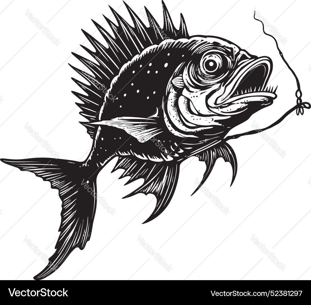 Fiendish fins evil angler fish design element Vector Image