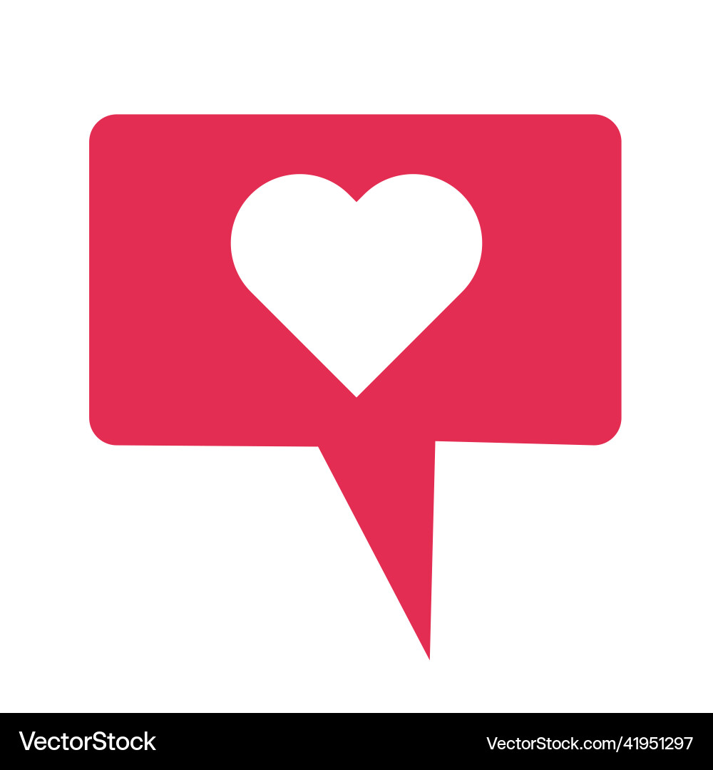Heart mark speech bubble icon Royalty Free Vector Image
