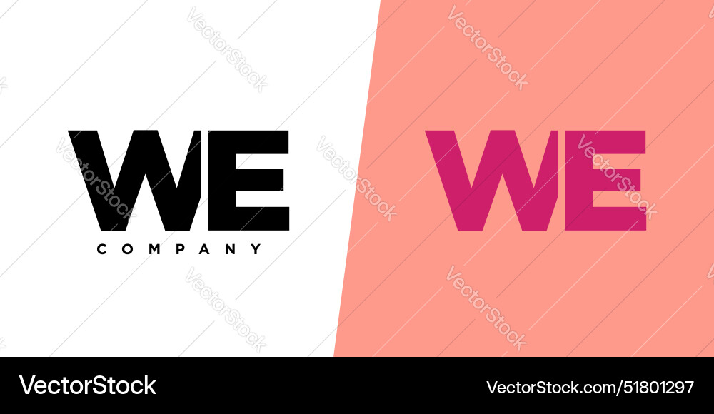 Letter w and e we logo design template minimal Vector Image