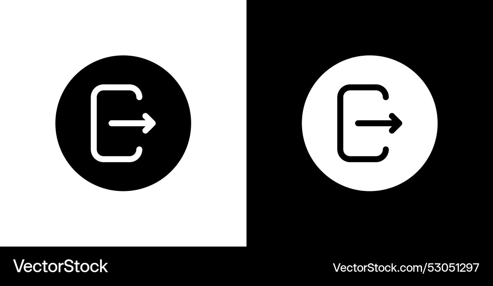 Logout icon flat fill set collection Royalty Free Vector