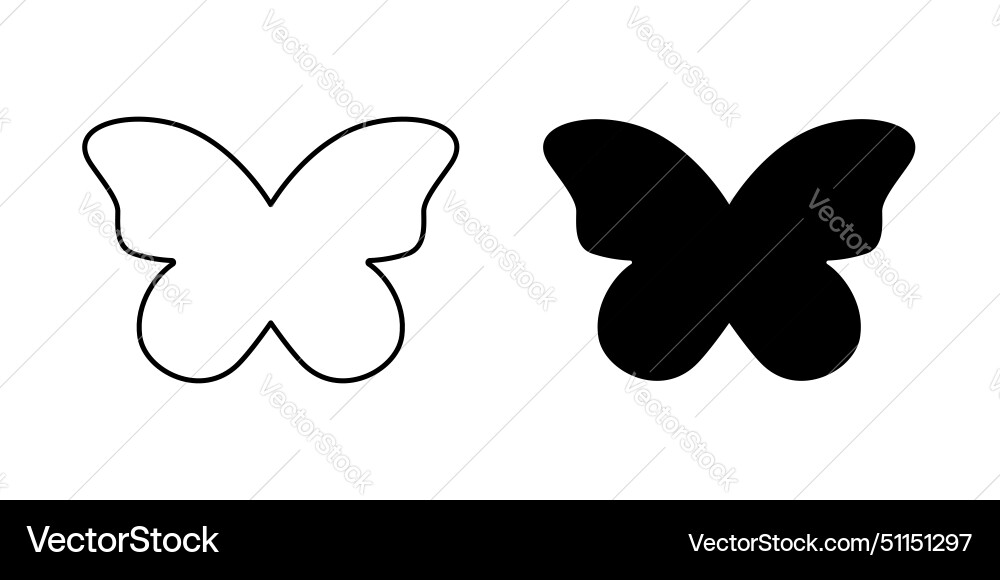 Simple butterfly icons monarch or chameleon Vector Image