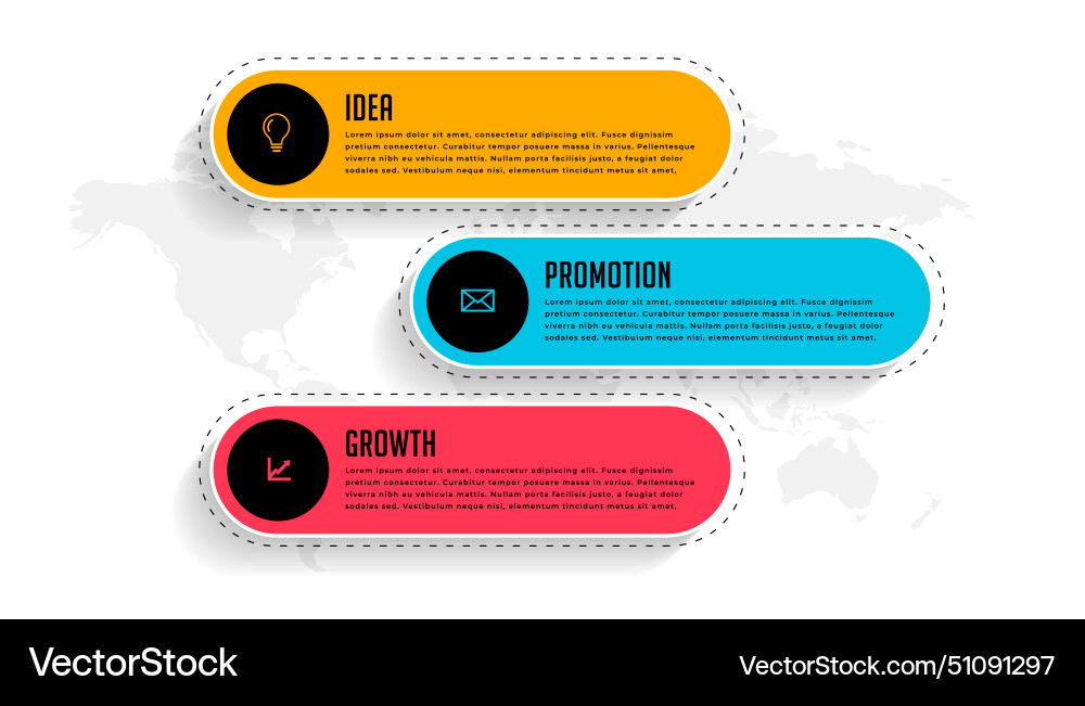 Three step infographic chart template Royalty Free Vector