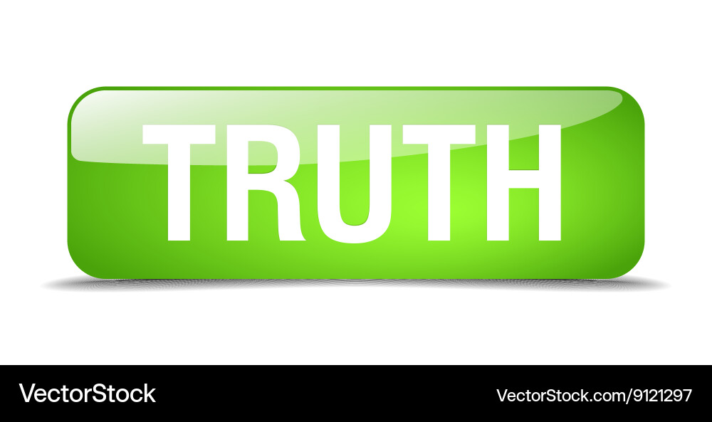 Truth green square 3d realistic isolated web Vector Image