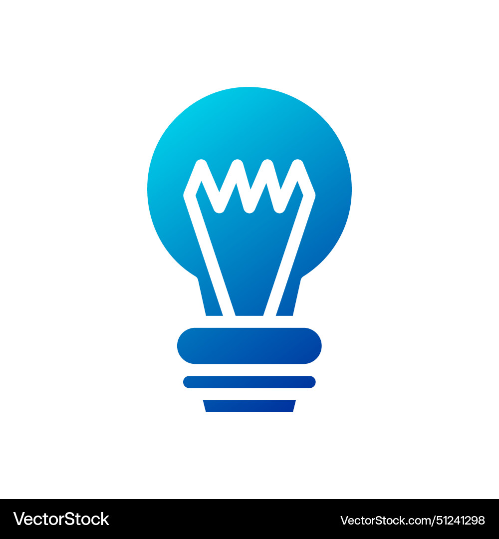 Lamp idea icon solid gradient blue business Vector Image