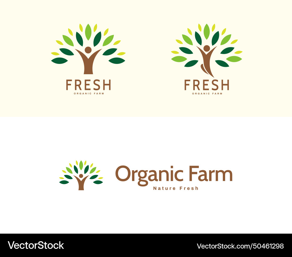 Organic production logo set Royalty Free Vector Image