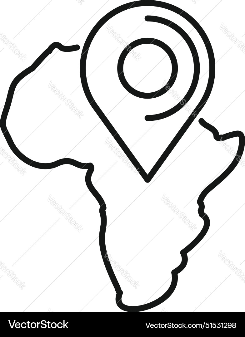 Pin pointing at the african continent Royalty Free Vector
