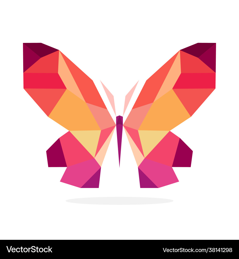 Polygon butterfly art image Royalty Free Vector Image