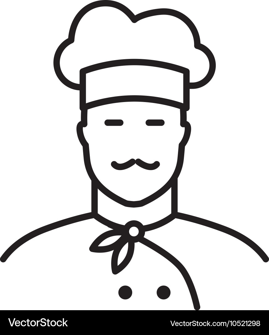 Professional chef line icon Royalty Free Vector Image