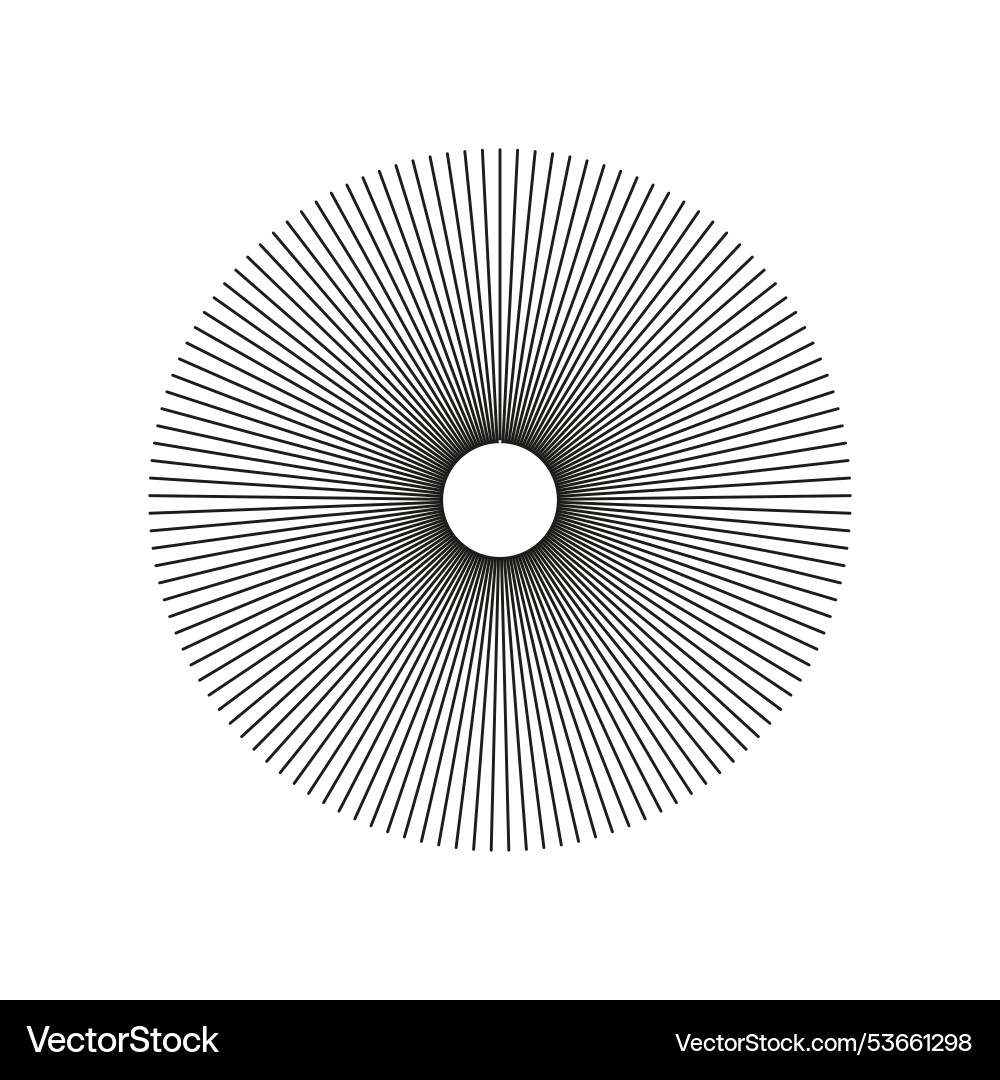 Radial circle radiation lines Royalty Free Vector Image