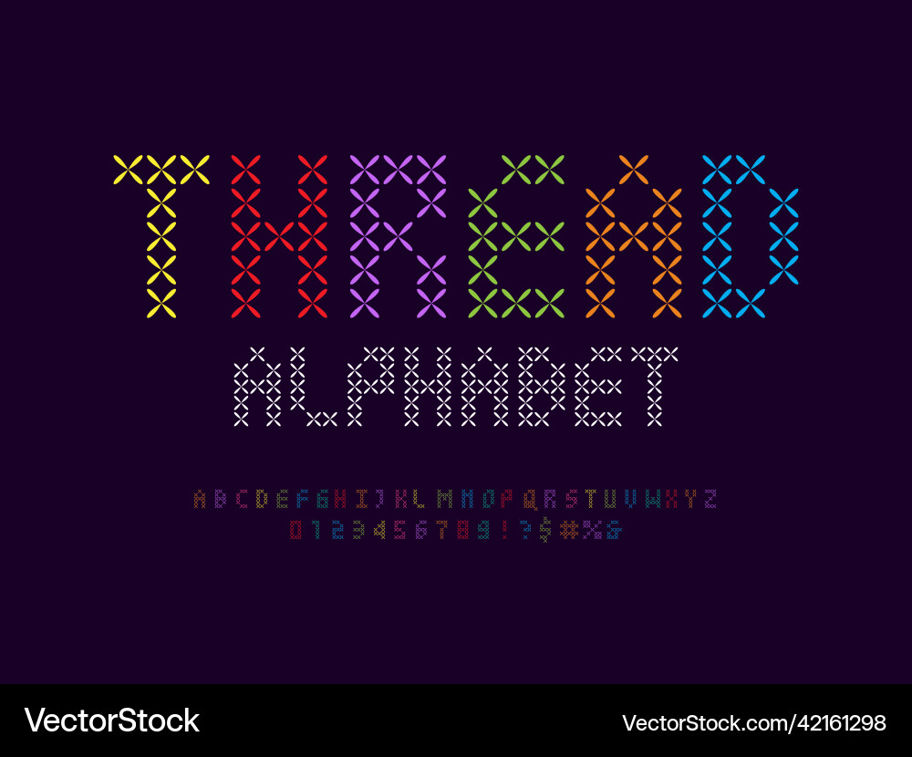 Thread font Royalty Free Vector Image - VectorStock