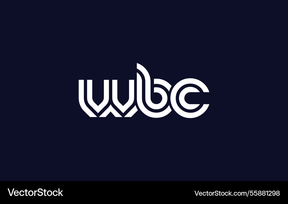 Wbc creative unique modern letter logo design Vector Image