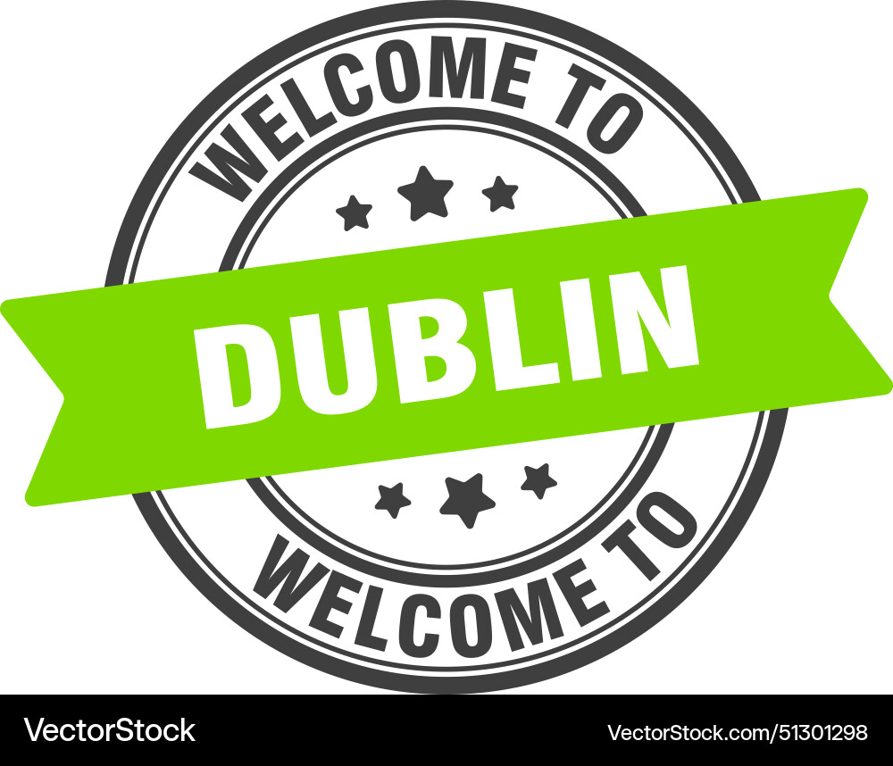 Welcome to dublin stamp round sign Royalty Free Vector Image