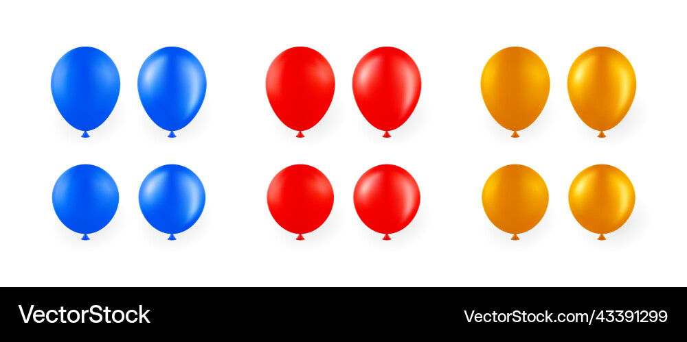 3d air balloons glossy and matte render inflated Vector Image