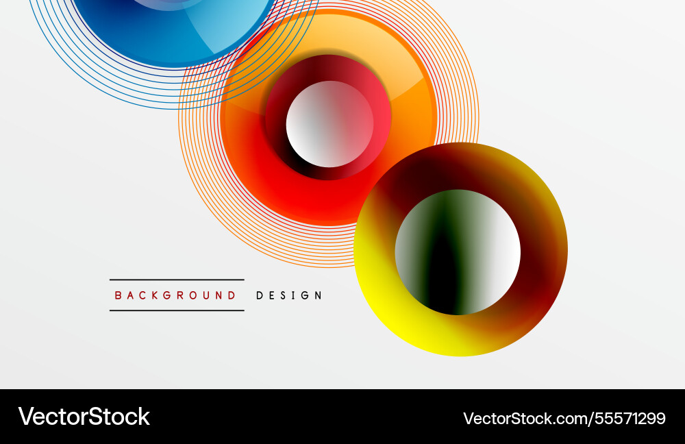 Abstract Composition Of Overlapping Circles Vector Image