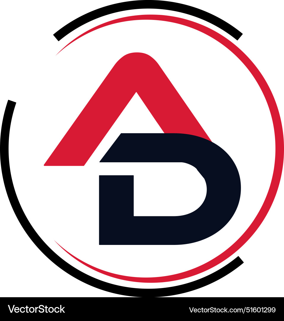 Ad logo design da technology Royalty Free Vector Image