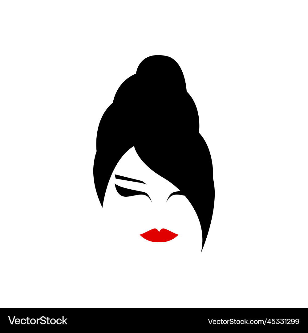 Bun hair style icon logo Royalty Free Vector Image
