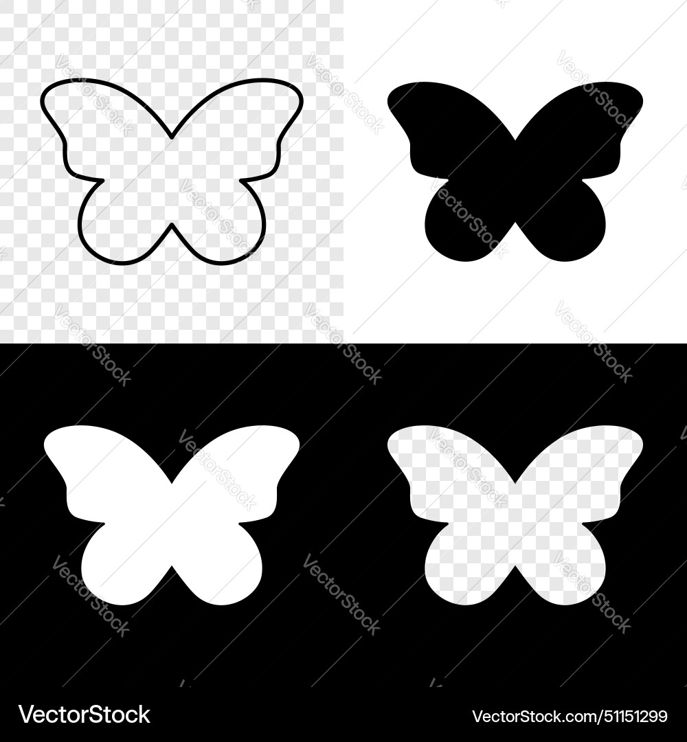 Butterfly icons shapes and frames flying insect Vector Image