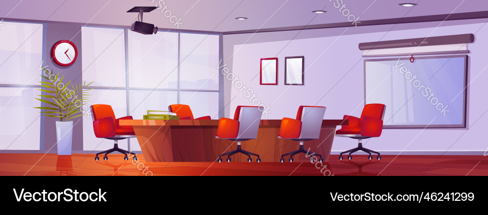 Cartoon boardroom interior design Royalty Free Vector Image