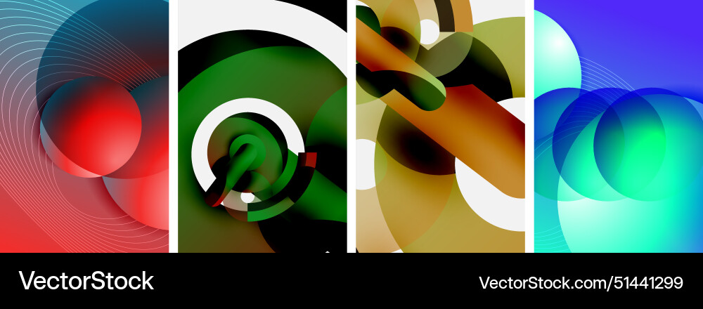 Circle geometric abstract posters Royalty Free Vector Image