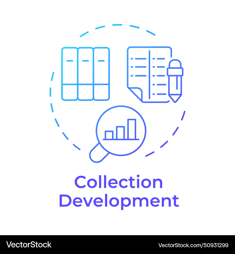 Collection development blue gradient concept icon Vector Image