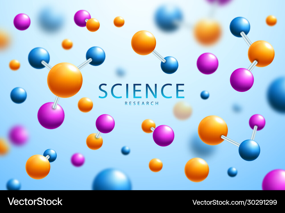 Colorful realistic science background Royalty Free Vector